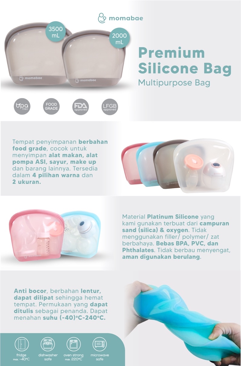 Jual MOMABAE - BUNDLE - 3500 ML + 2000 ML - Premium Silicone FDA & LFGB ...