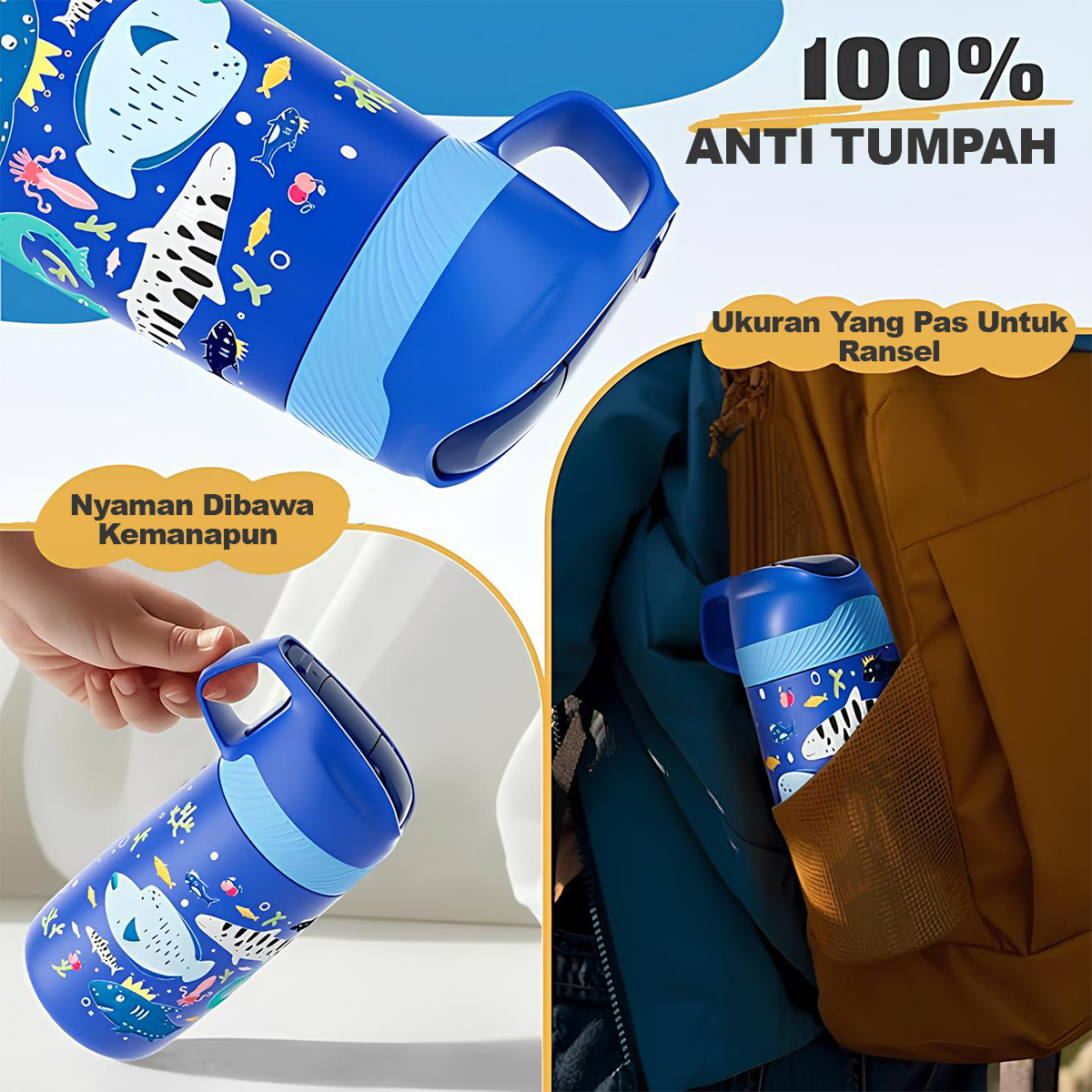 Jual FJBottle - SR2104 Botol Minum Tumbler Anak 350ml Stainless Steel ...