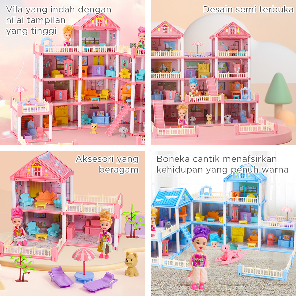 Jual Wetech Mainan Princess Castle 15 Houses Rumah Rumahan Doll House ...