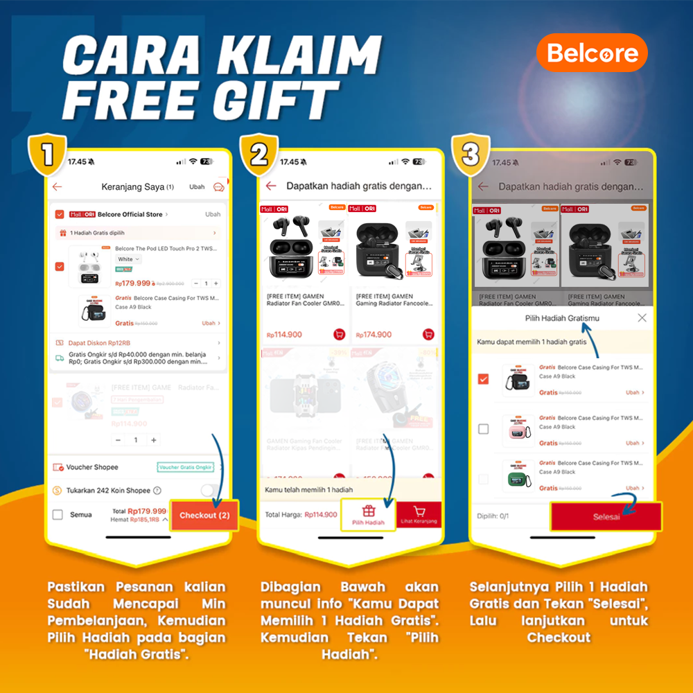 Jual Belcore The Pod LED Touch Pro 2 TWS Layar Touchscreen Bluetooth ...