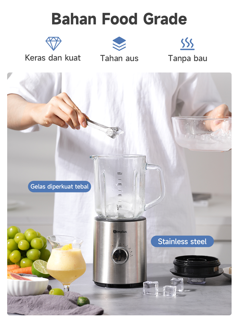 Jual Simplus Blender 400W Makanan 5 mode pengaturan multifungsi, 6 ...