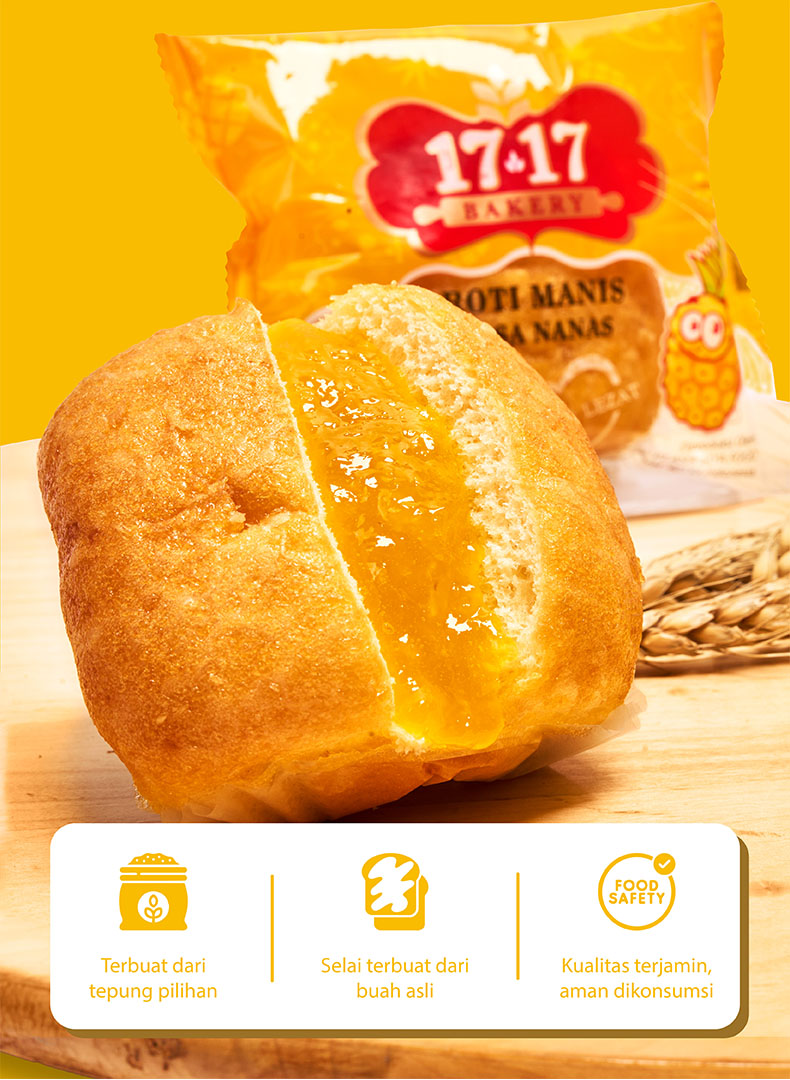 Jual 17 17 Bakery Manis Halal Roti Lembut Roti Isi Cokelat Margarin ...