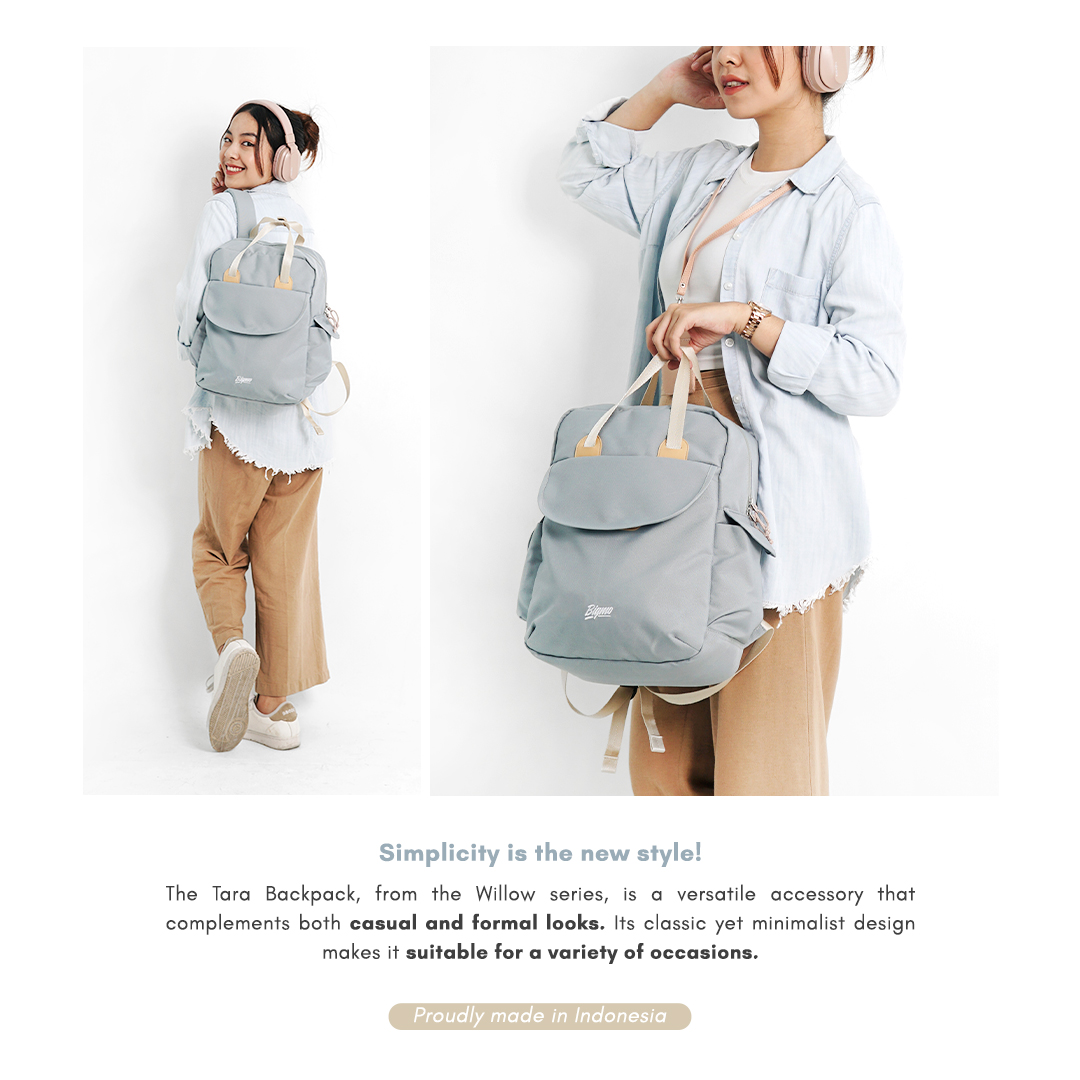 Jual Bigmo Tas Ransel Wanita Water Resistant Water Proof Tara Grey ...