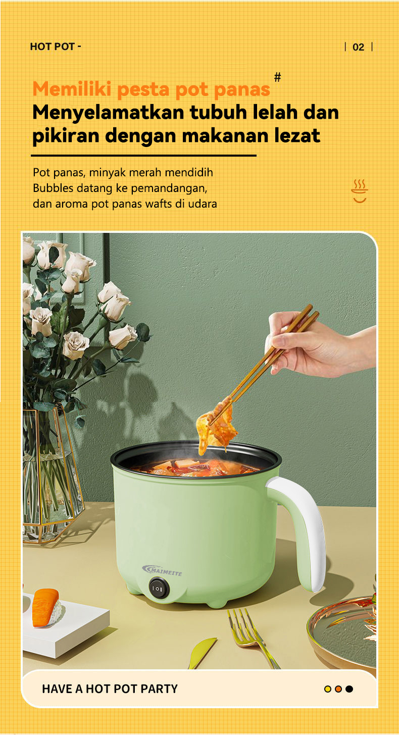 Jual MAIMEITE MINI Panci Listrik Serbaguna 1.8L/Electric Cooker MINI ...