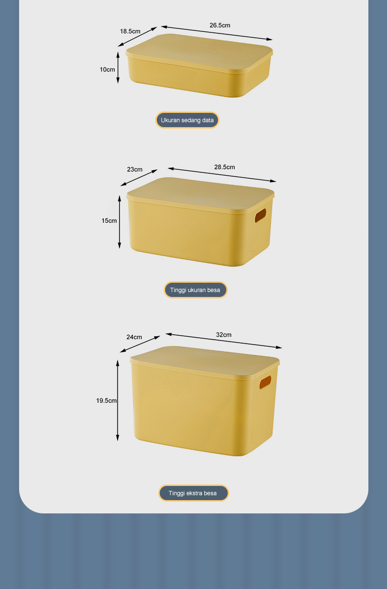 Jual GYT HITAM Storage Box Dengan Tutup Kotak Penyimpanan Serbaguna ...