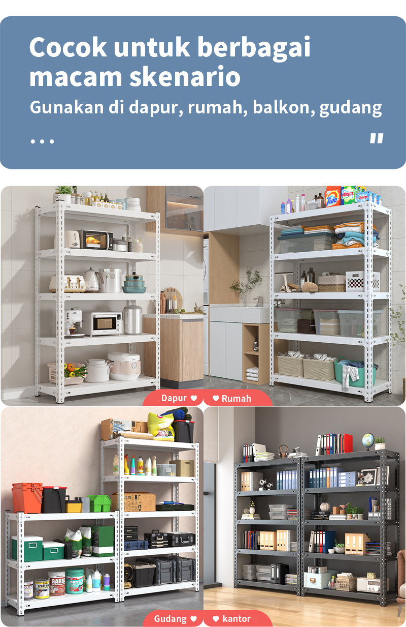 Jual E-TIFE Rak Besi Siku 5/6 Susun Rak Gudang Rak Serbaguna Rak ...