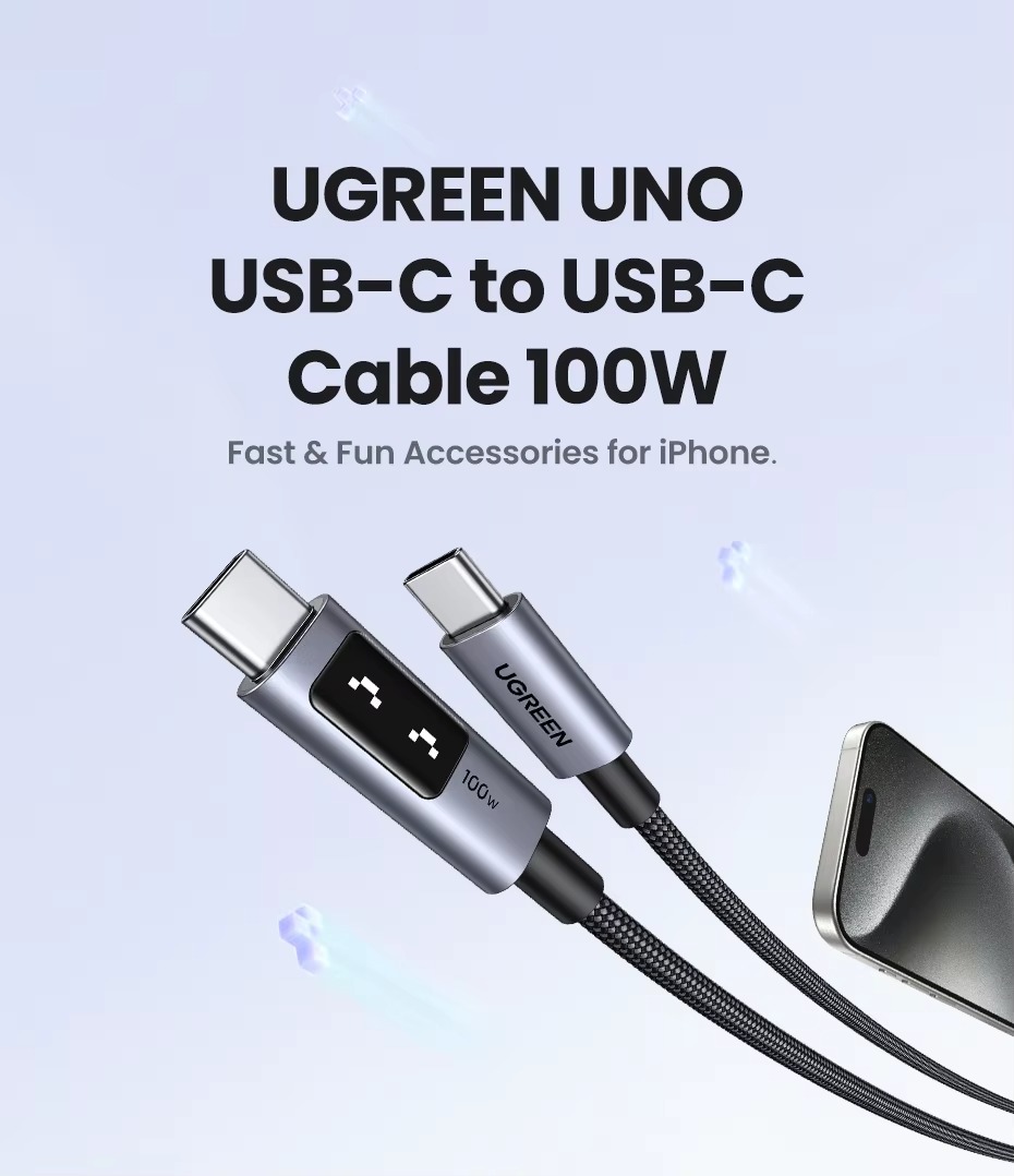 Jual UGREEN UNO Robot Kabel Data PD Type C to Type C Fast Charging 100W Max 5A Nylon Braided ...