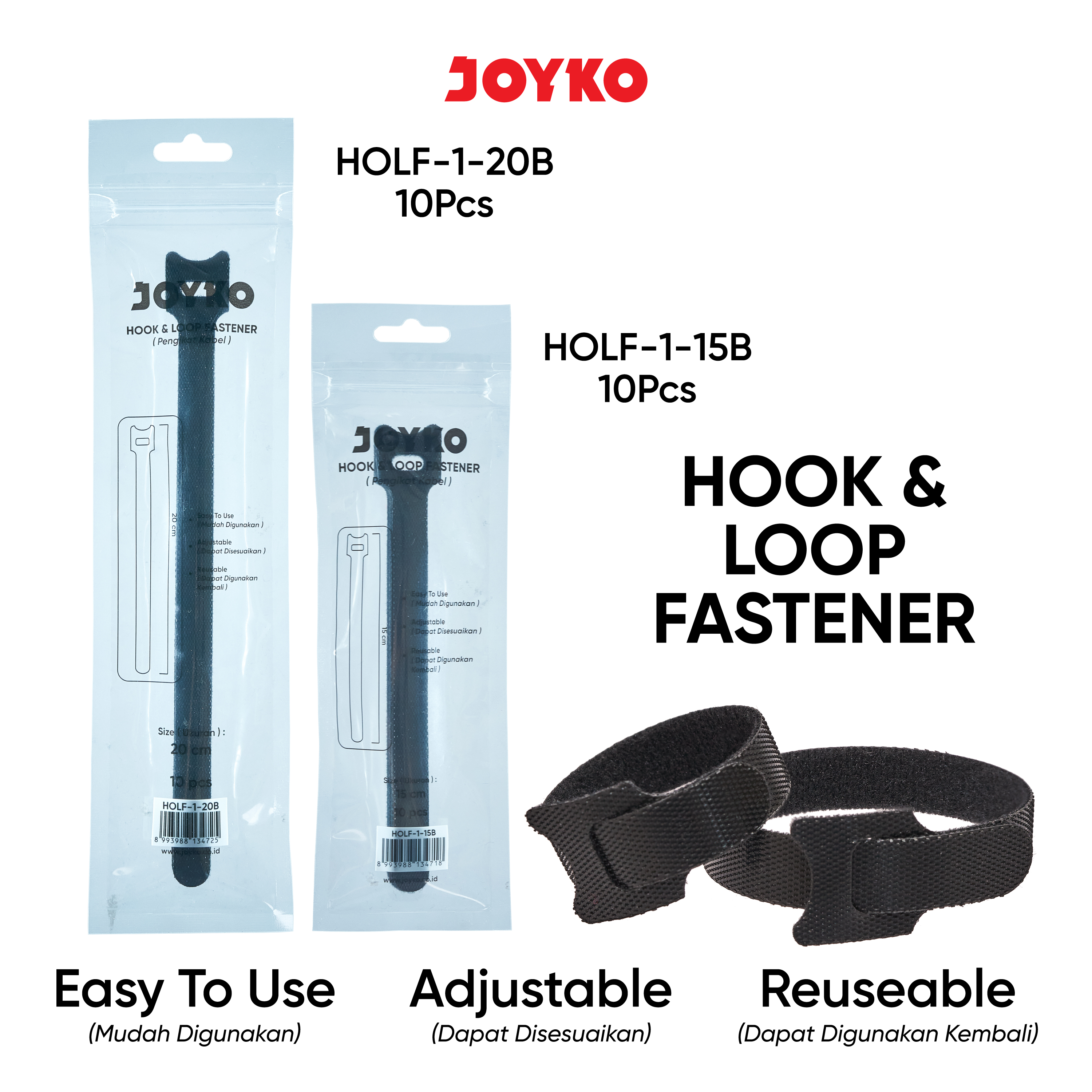 Jual Pengikat Kabel Hook & Loop Fastener Joyko HOLF-1 | Shopee Indonesia