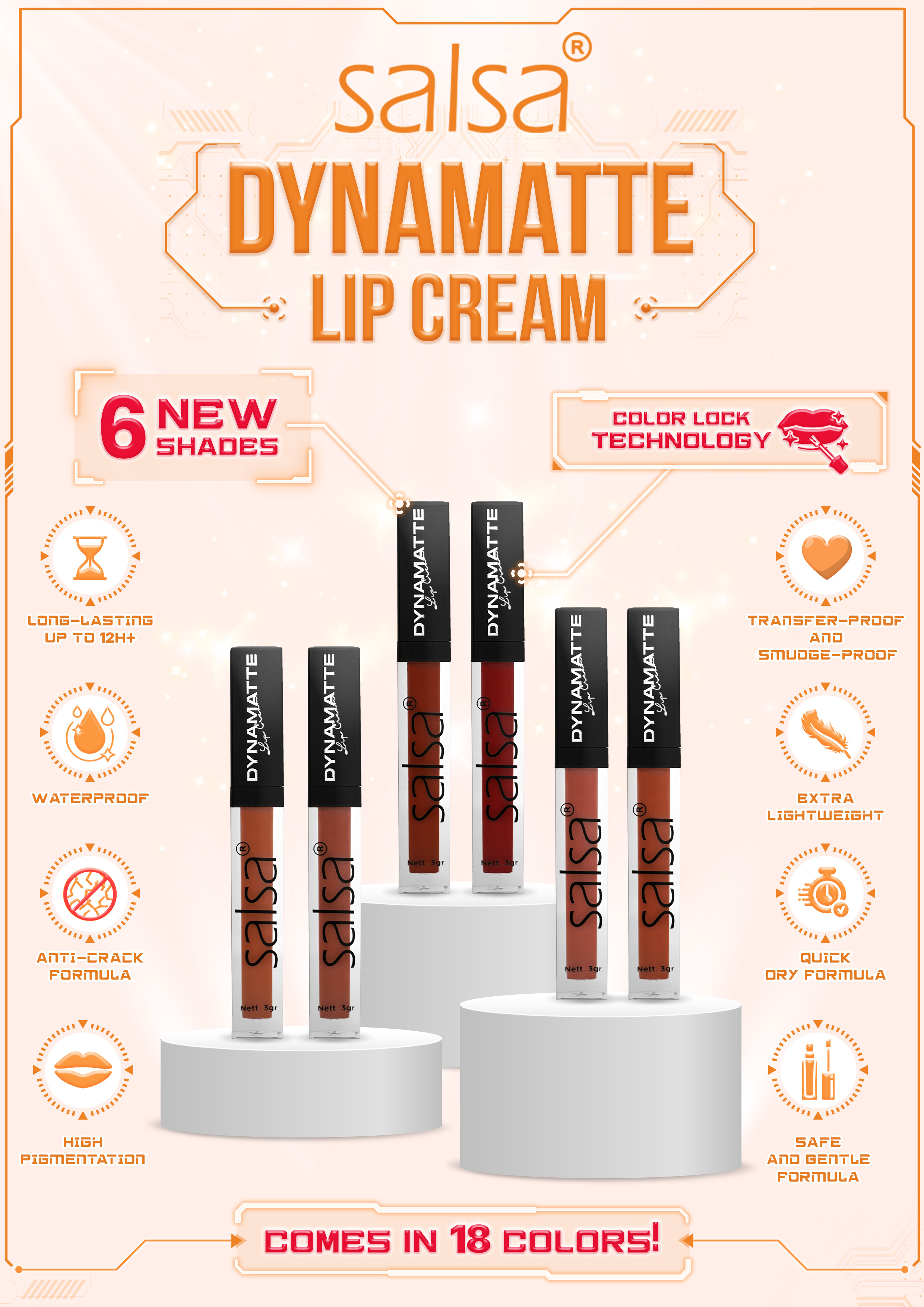 Jual SALSA Dynamatte Lip Cream - Matte Lip Cream | Warna Intense dan ...