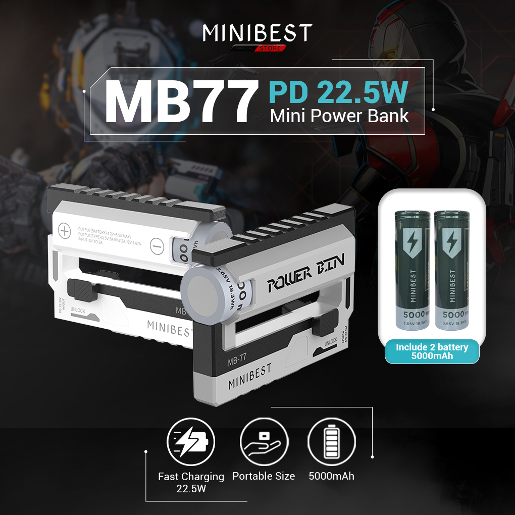 Jual MINIBEST MB77 Power Bank Tactical Power Supply Power Bin Baterai ...