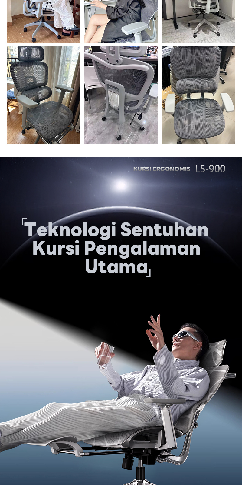 Jual 【Jaring Es -10°C】YISONG LS900 Kursi Ergonomis/Kursi Gaming/Kursi Kantor/Kursi Belajar Kerja ...