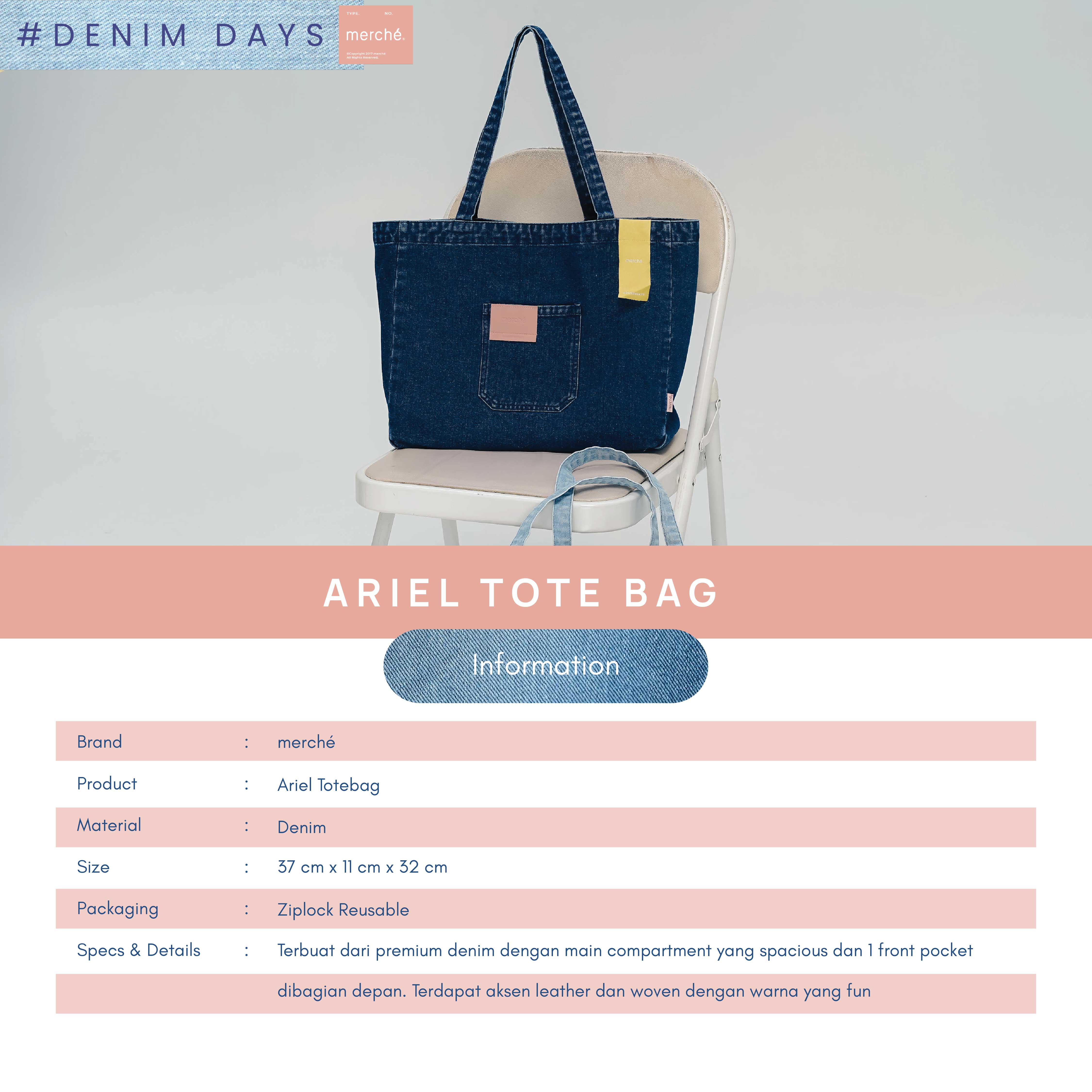 Jual Merche Tas Tote Bag Wanita Denim Ariel | Shopee Indonesia