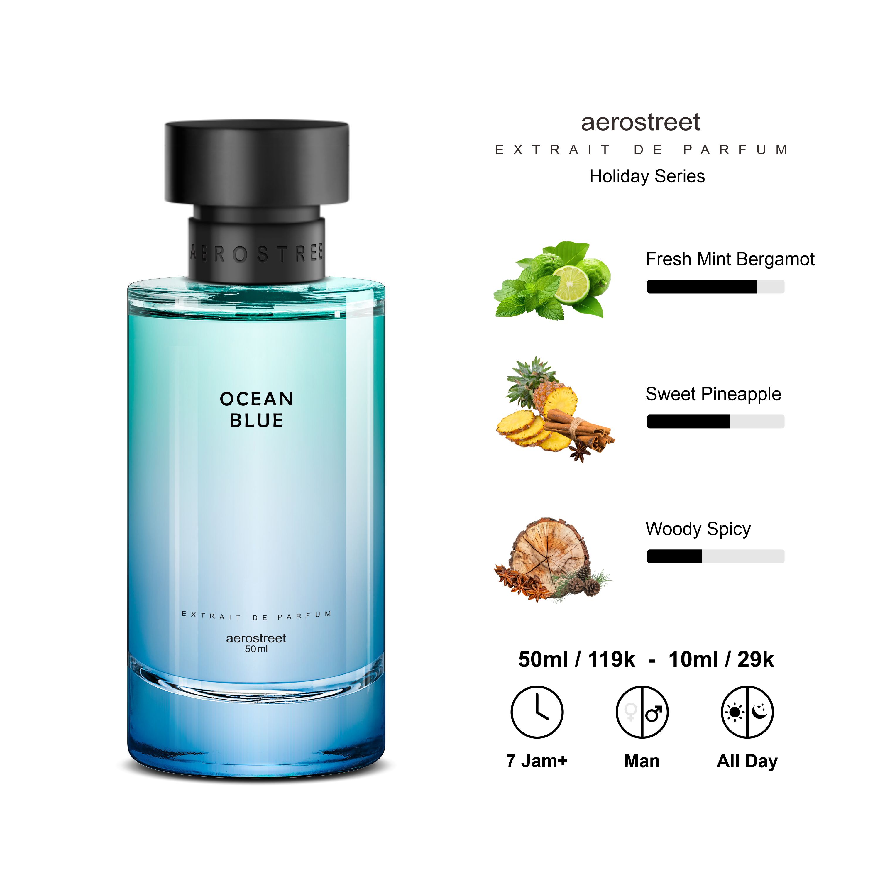 Jual Aerostreet Parfum Holiday Ocean Blue - Extrait De Parfum PF004 | Shopee Indonesia