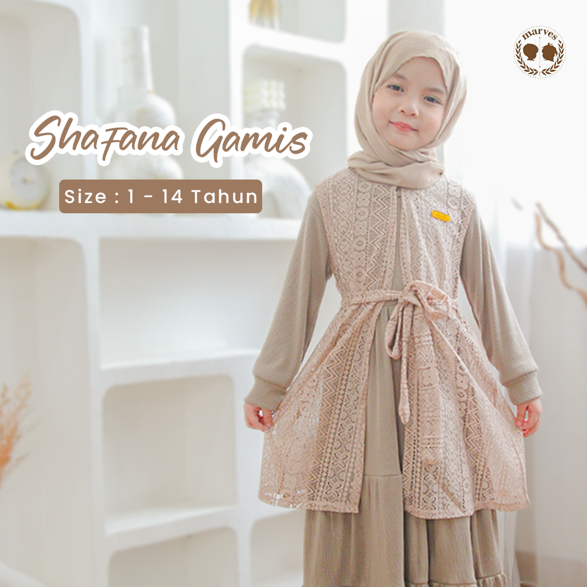 Jual MARVES Shafana Gamis Anak Perempuan Long Dress Syari Muslim Bahan ...