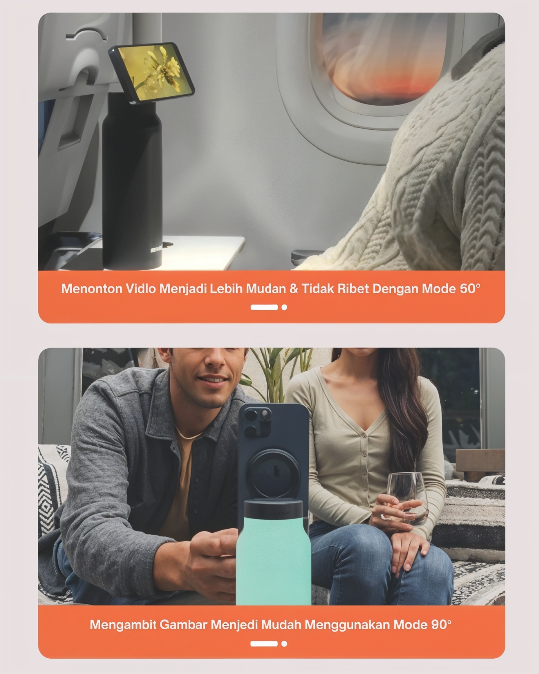 Jual Le Ding Ding-Tumbler Stainless Ring Magnet Phone Holder Double ...