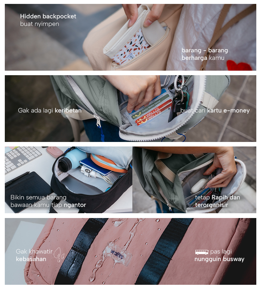 Jual Wallts Verte - Backpack Tas Ransel Kerja Workbag Water resistant pria wanita | Shopee Indonesia