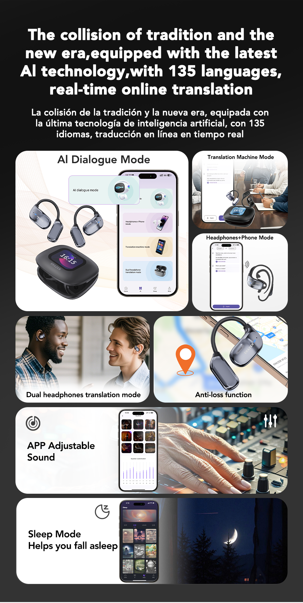 Jual Lenovo ERAZER XF23 Headset Bluetooth 5.4 OWS TWS AI Smart ...