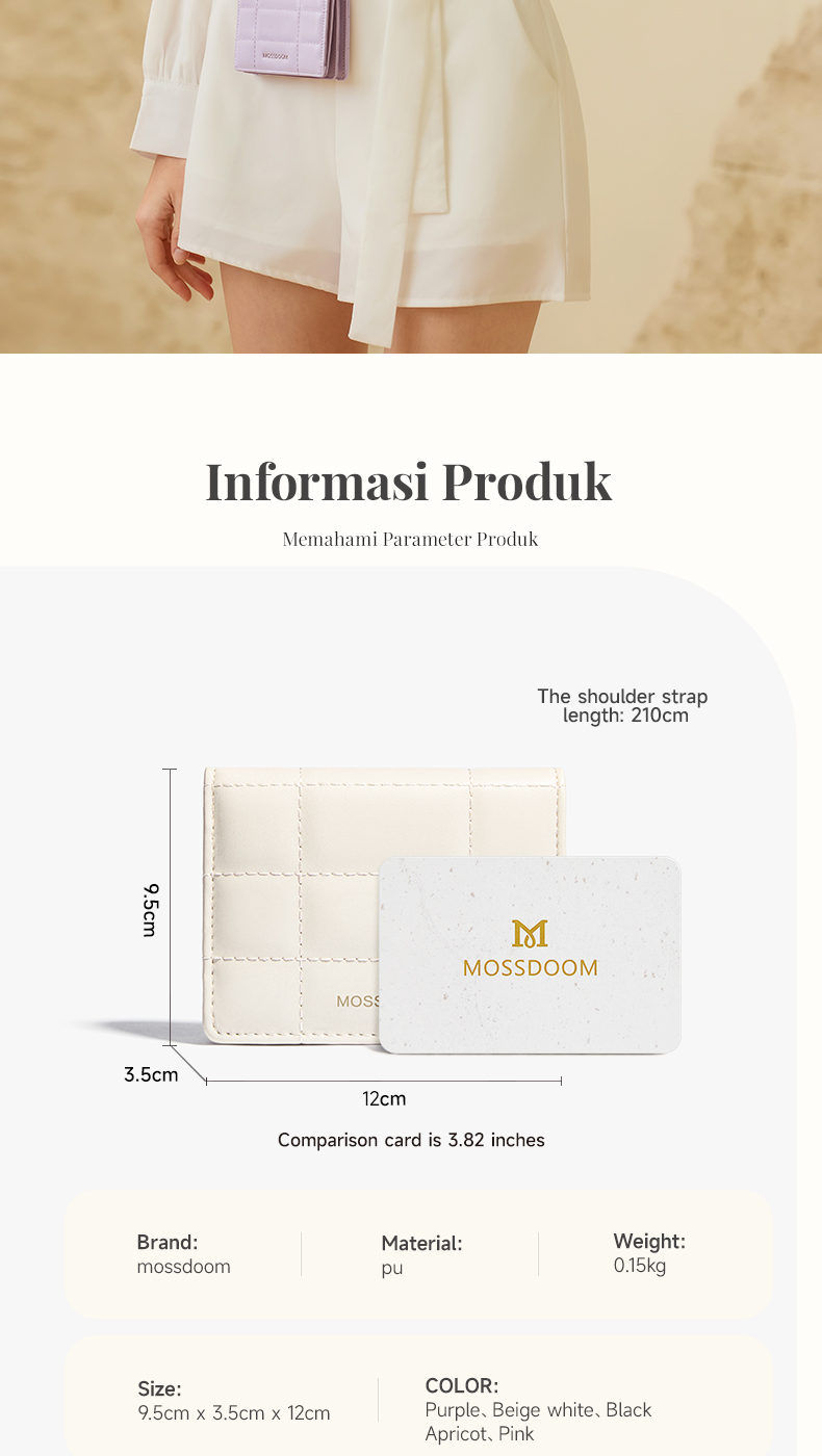 Jual MOSSDOOM Tas Wallet Jeannette Wallet Tas Selempang Rantai Panjang ...