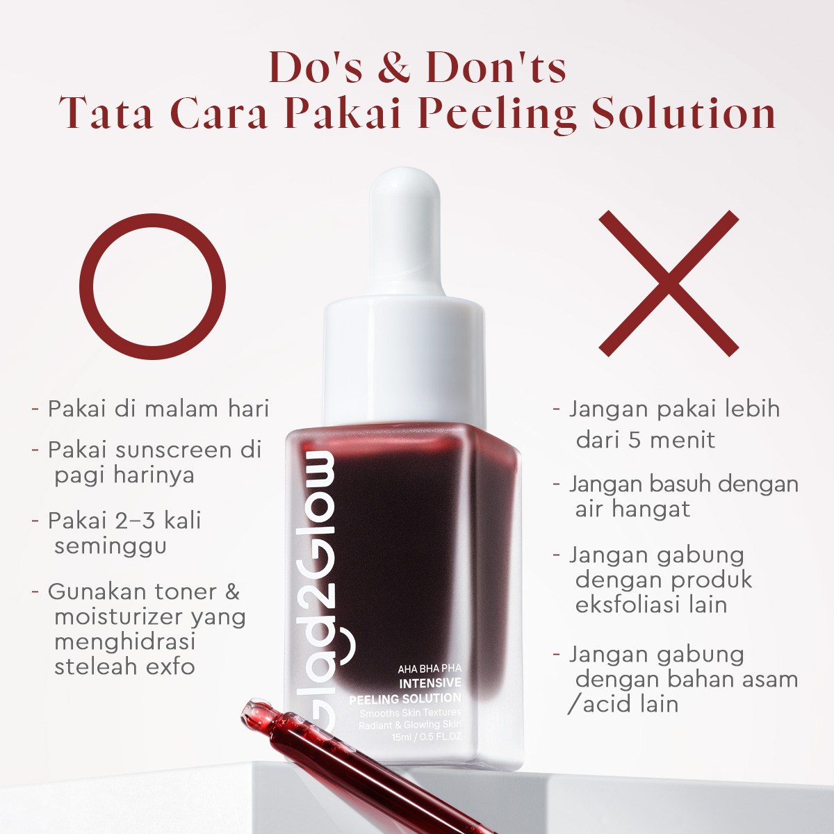 Jual Glad2Glow Peeling Solution 60S menghaluskan kulit Anda AHA BHA PHA ...