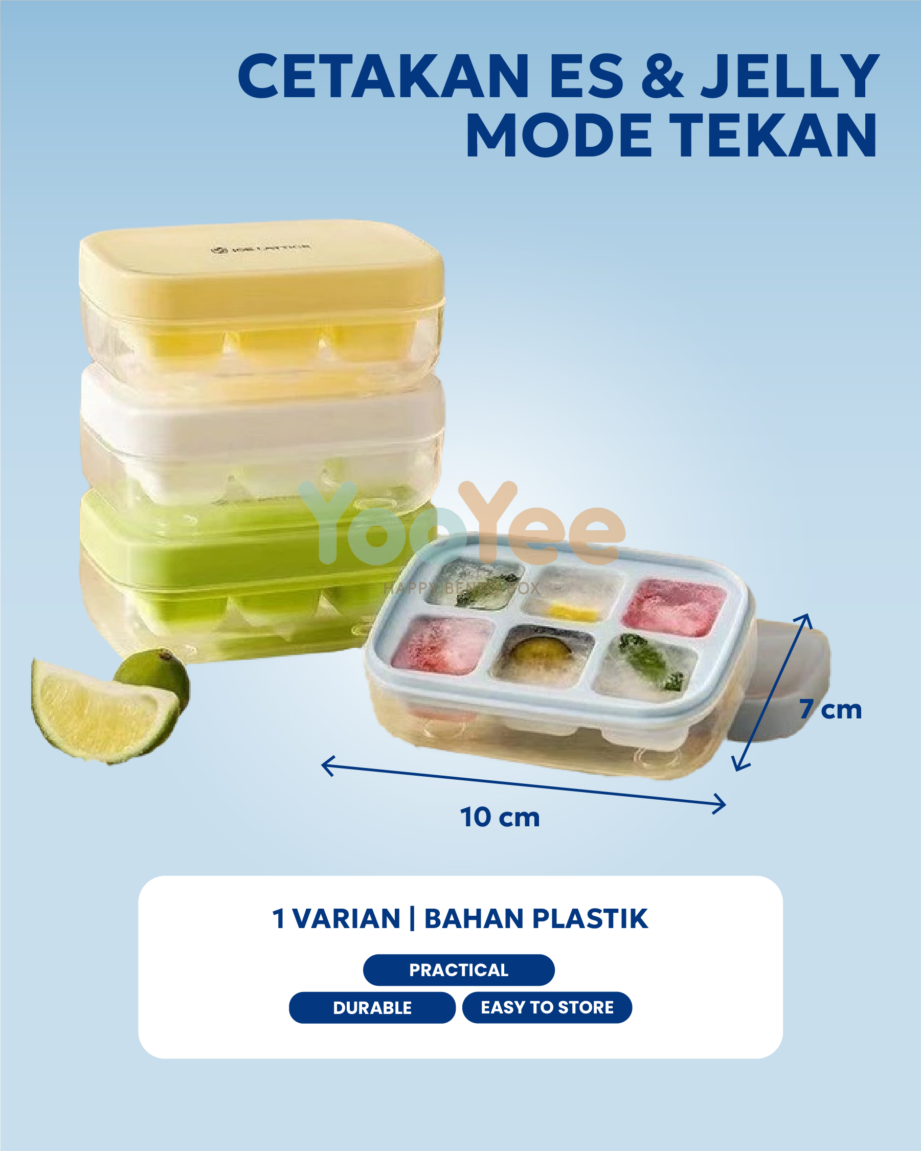 Jual Yooyee Cetakan Es Batu Cokelat Jelly Mode Tekan Press Dengan Wadah ...