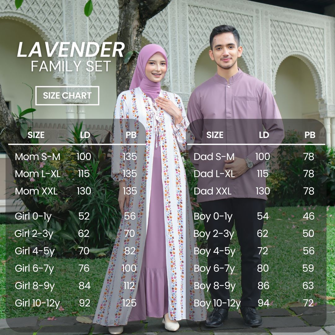 Jual Ghazu Lavender Family Set Baju Couple Keluarga Sarimbit Lebaran ...