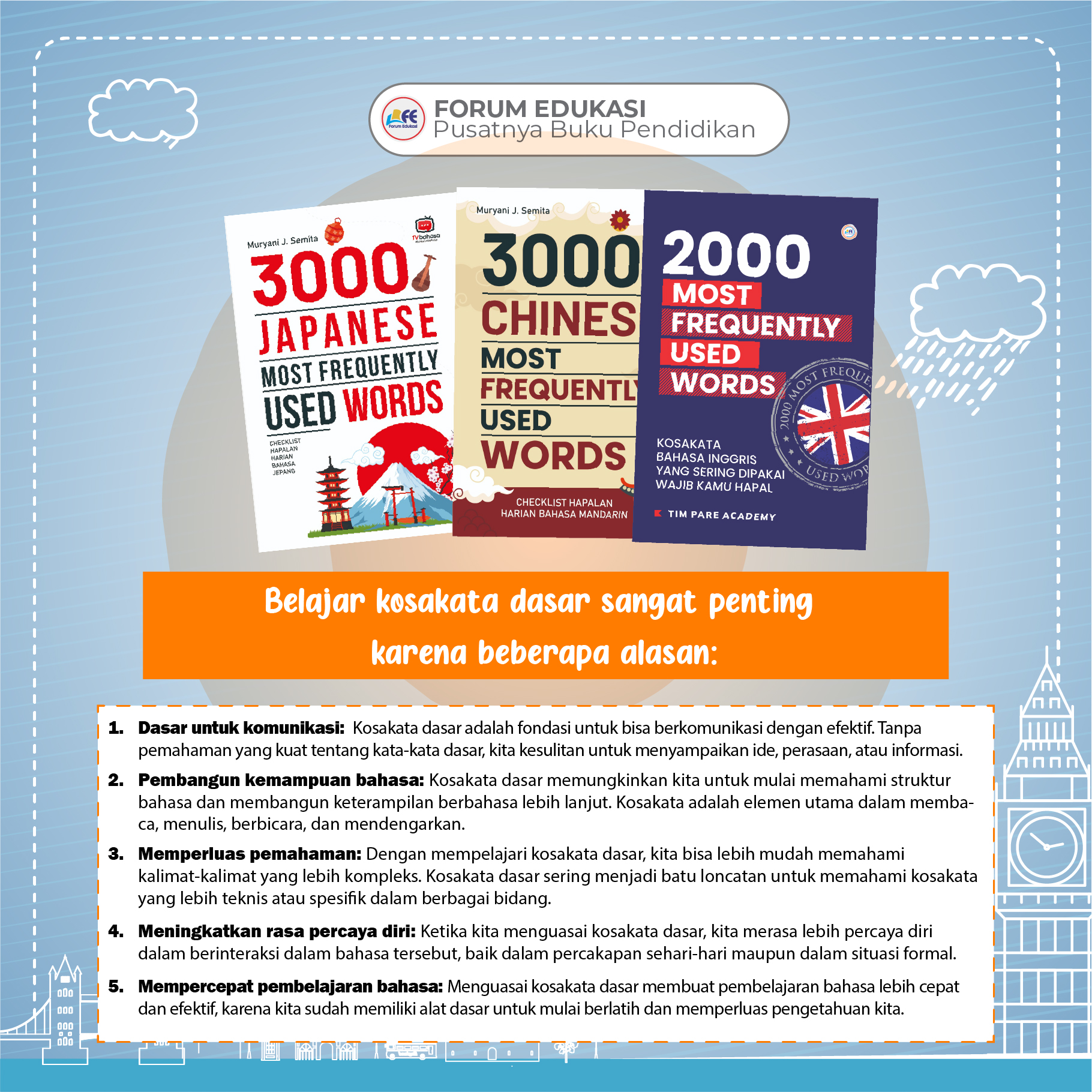 Jual BUKU KOSAKATA BAHASA INGGRIS 2000 MOST FREQUENTLY USED WORDS ...