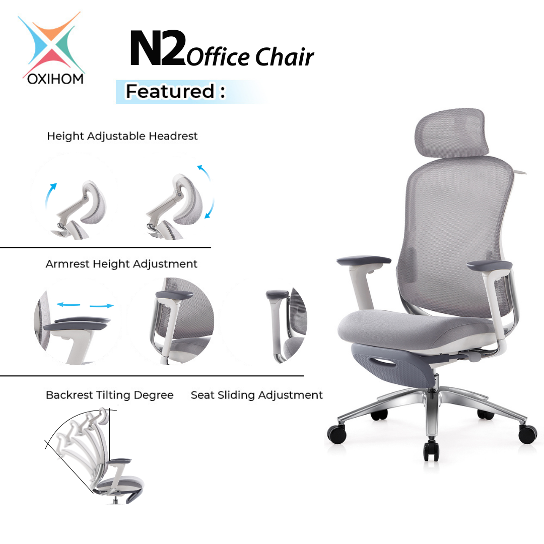 Jual OXIHOM N2 Kursi Mesh Kursi Kantor Kursi Kerja Mesh Chair Ergonomic ...
