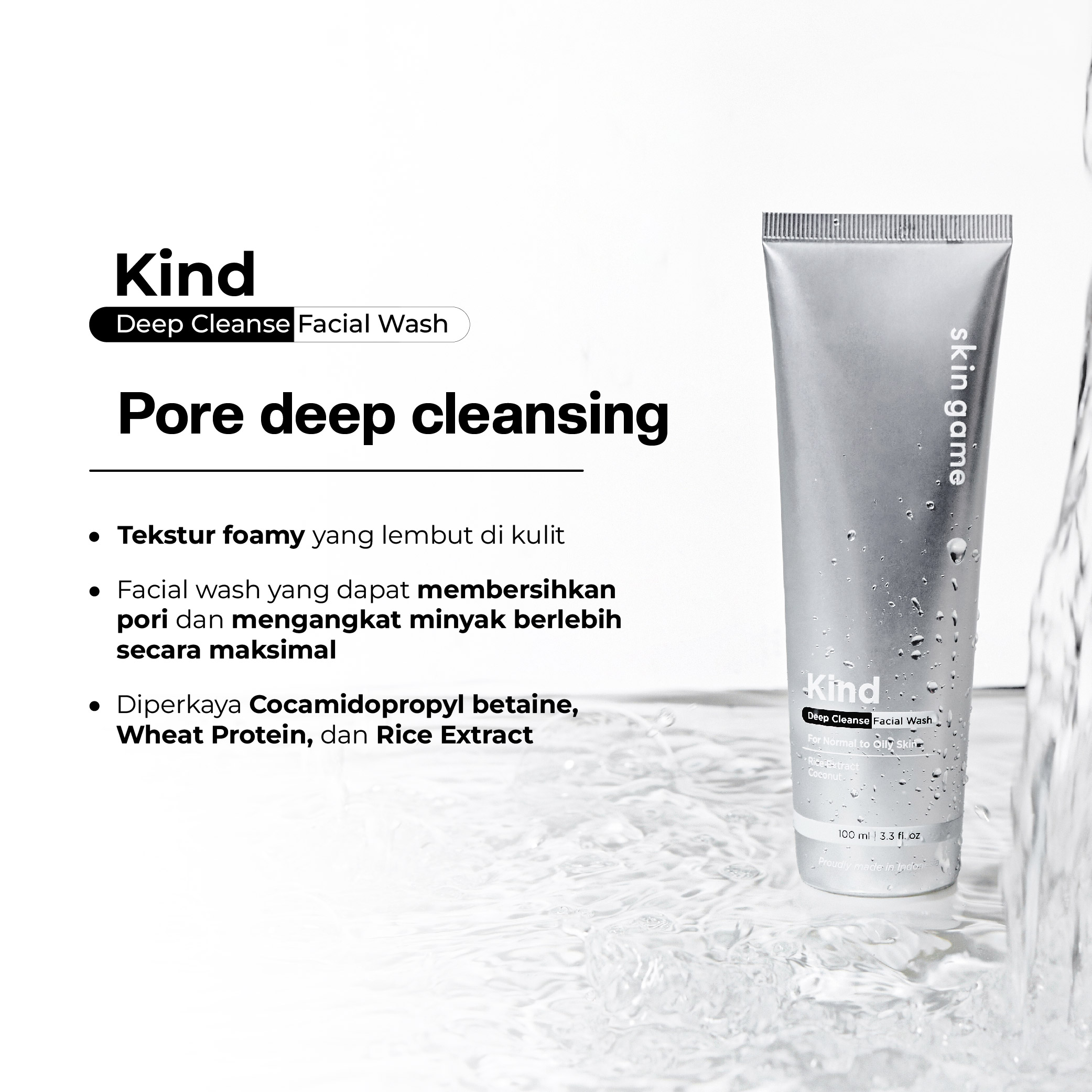 Jual Skin Game Kind Deep Cleanse Facial Wash - Sabun Wajah Kulit Berminyak | Shopee Indonesia