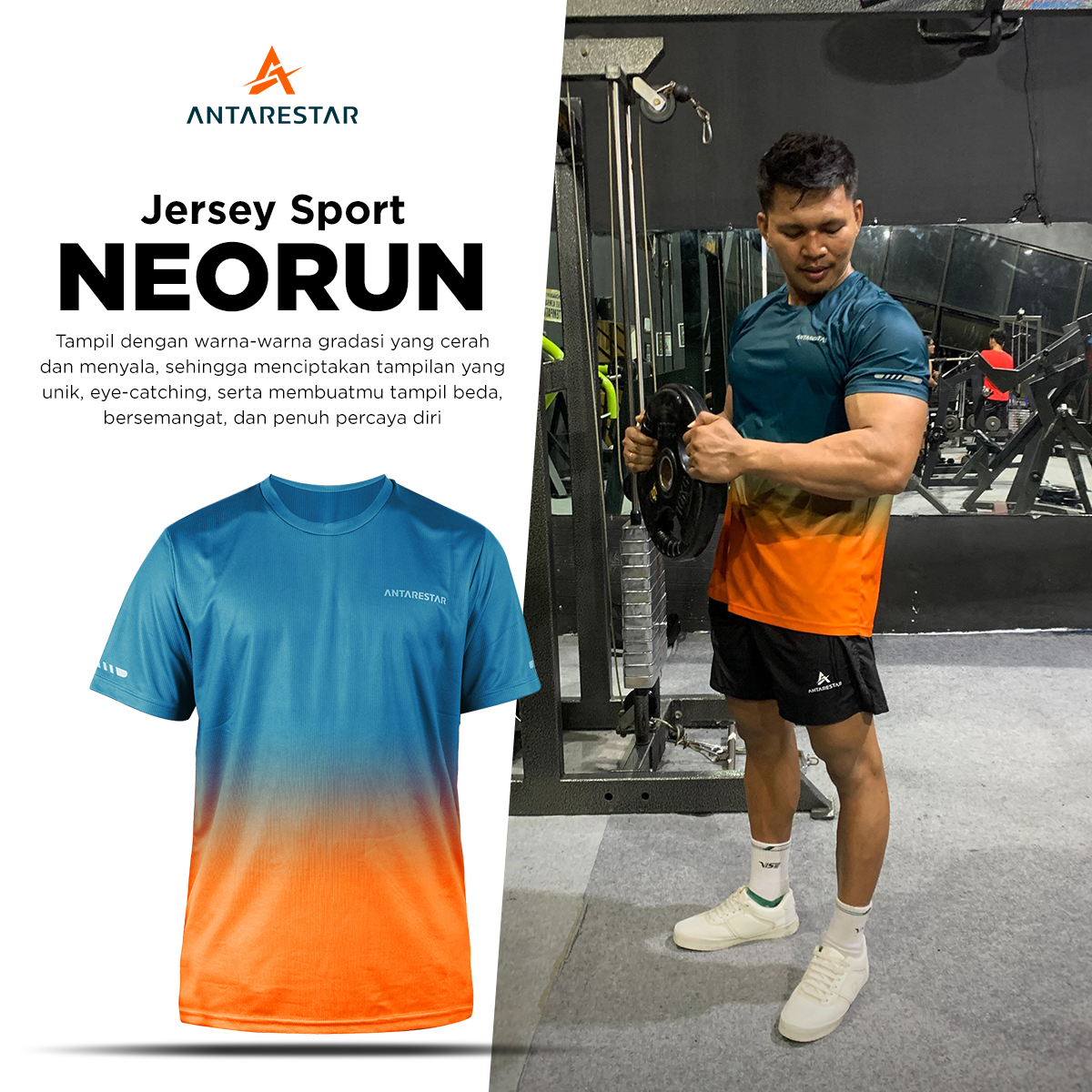 Jual ANTARESTAR Official - Baju Olahraga Lari Jersey Running Neorun Jersey Dry Fit Gym Lari ...