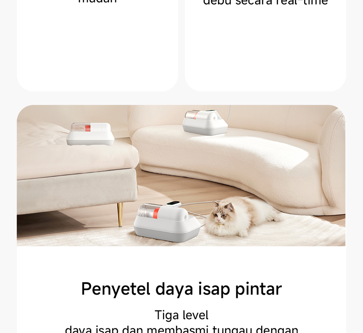 Jual Xiaomi Dust Mite Vacuum Cleaner Pro | Daya isap cyclone 14 kPa ...