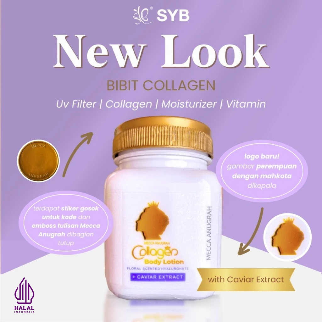 Jual SYB MECCA ANUGRAH COLLAGEN BODY LOTION (BITCOL) ORIGINAL 100% BPOM | Shopee Indonesia