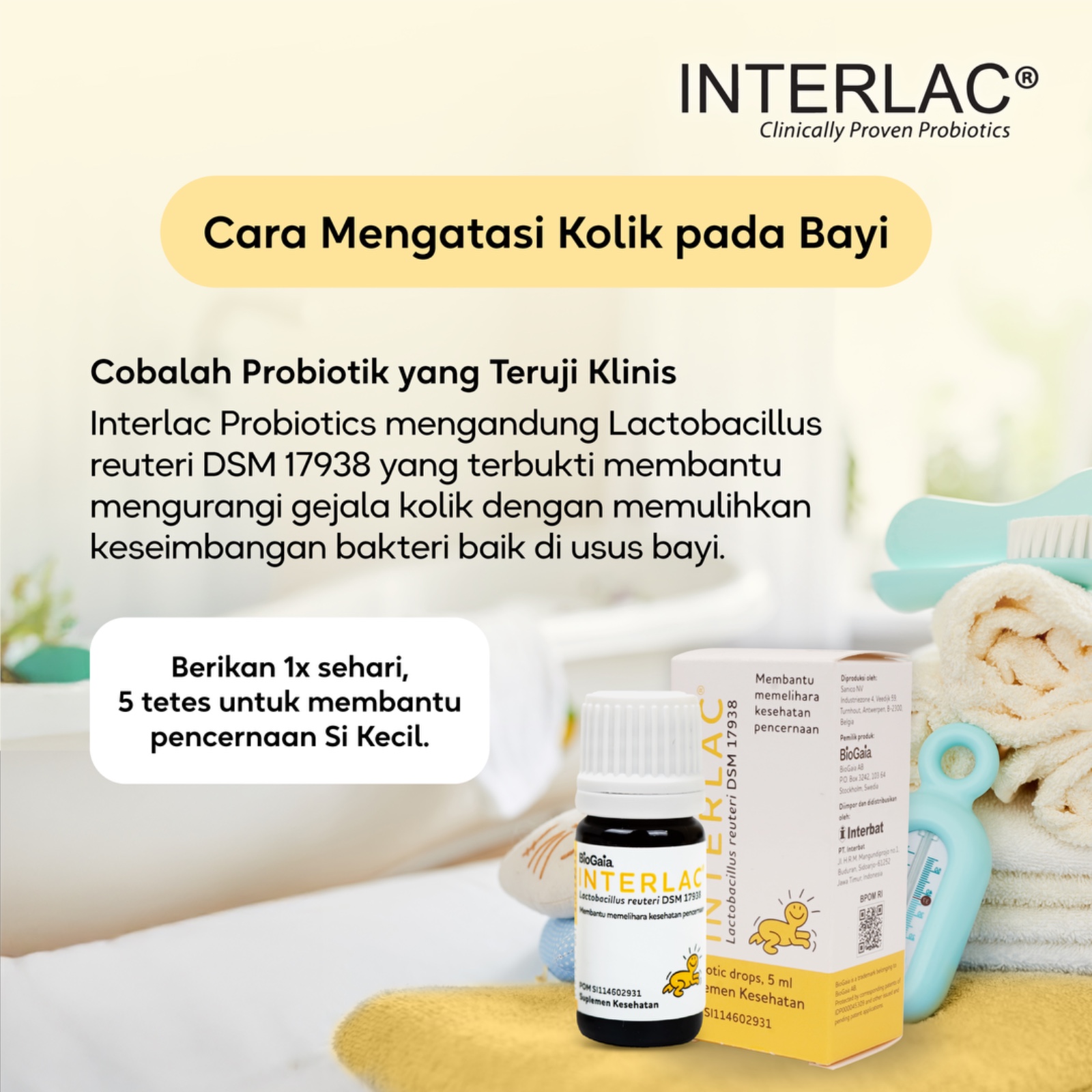 Jual Interlac Probiotik Drops 5ml - Membantu Menjaga Kesehatan Saluran Cerna Bayi dan Anak ...