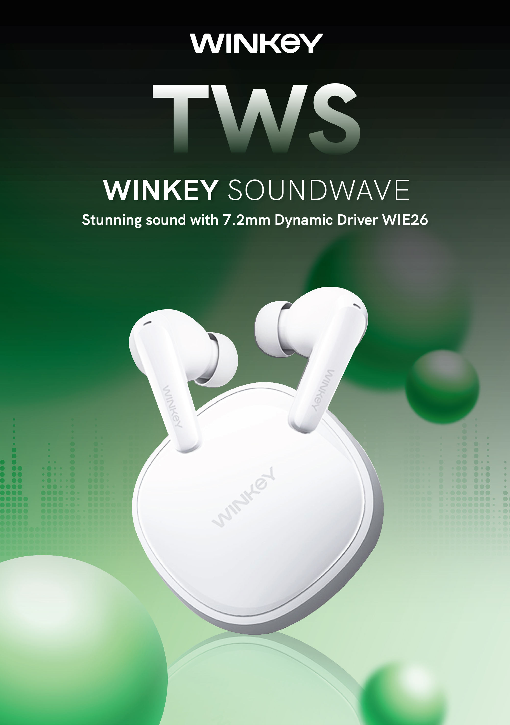 Jual WINKEY TWS Bluetooth Earphone Soundwave ENC Low Latency - WIE26 | Shopee Indonesia