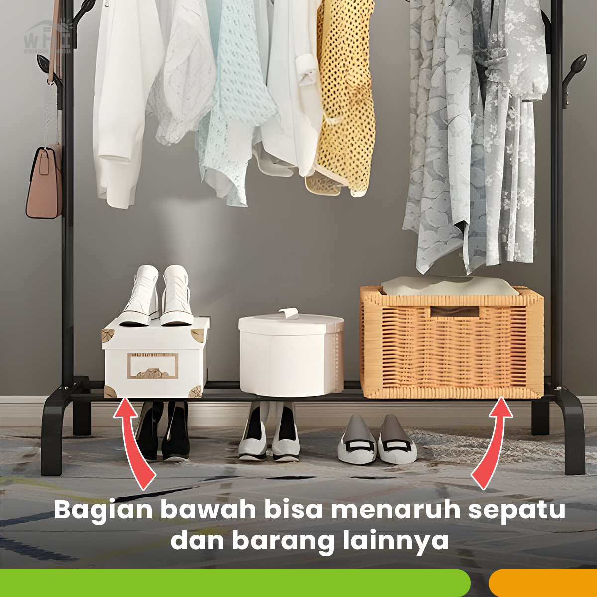 Jual World Home Stand Hanger Single Minimalis Desain Korea Stand Hanger ...