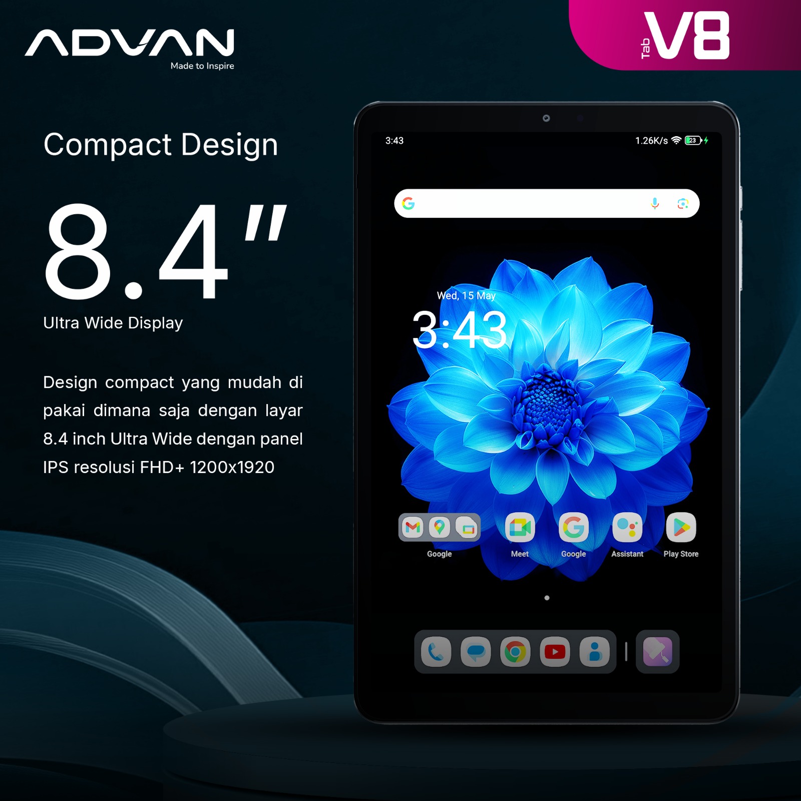 Jual ADVAN Tab V8 Gaming Mediatek Helio G99 (8+8GB/128GB) IPS WUXGA ...