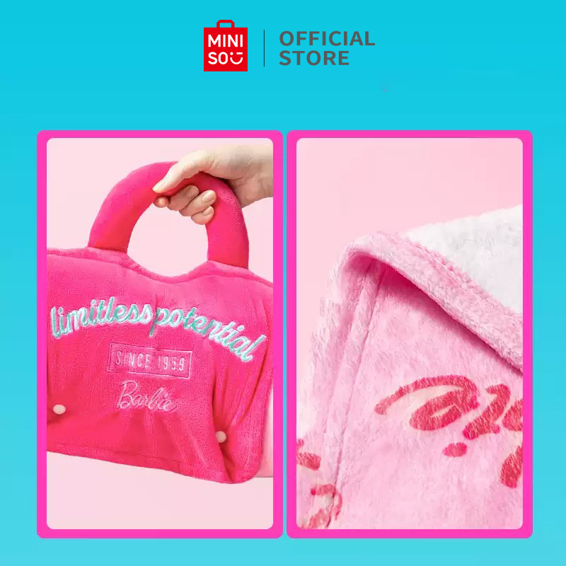 Jual MMiniso X Barbie Shining Collection Selimut Lipat Foldable Hooked ...