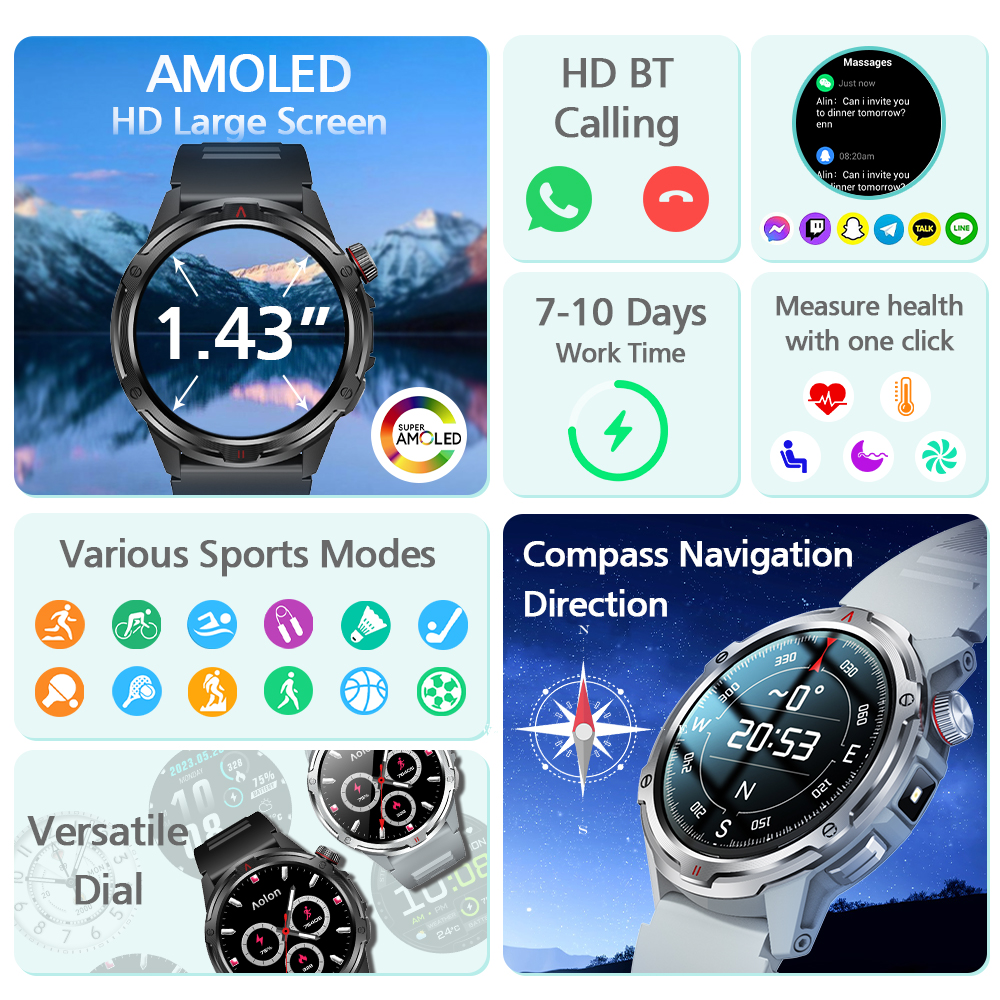 Jual [Garansi 1 Tahun] Aolon Tetra R4 Smartwatch GPS Ip68 Tahan Air Jam ...