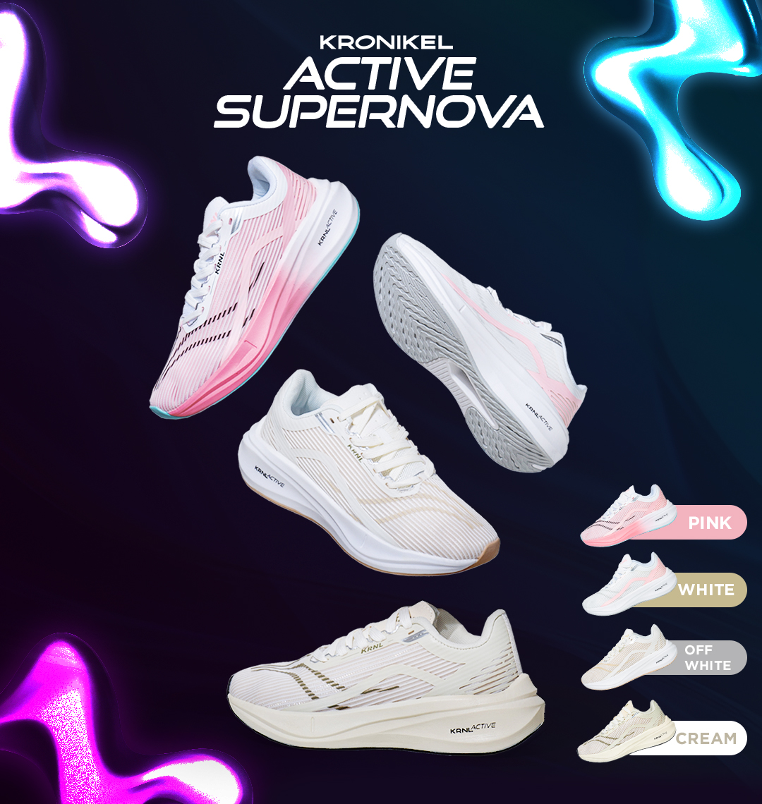 Jual KRONIKEL Active Run Supernova Sepatu Sneakers Wanita Running Olahraga Outdoor Pink Krnl U ...
