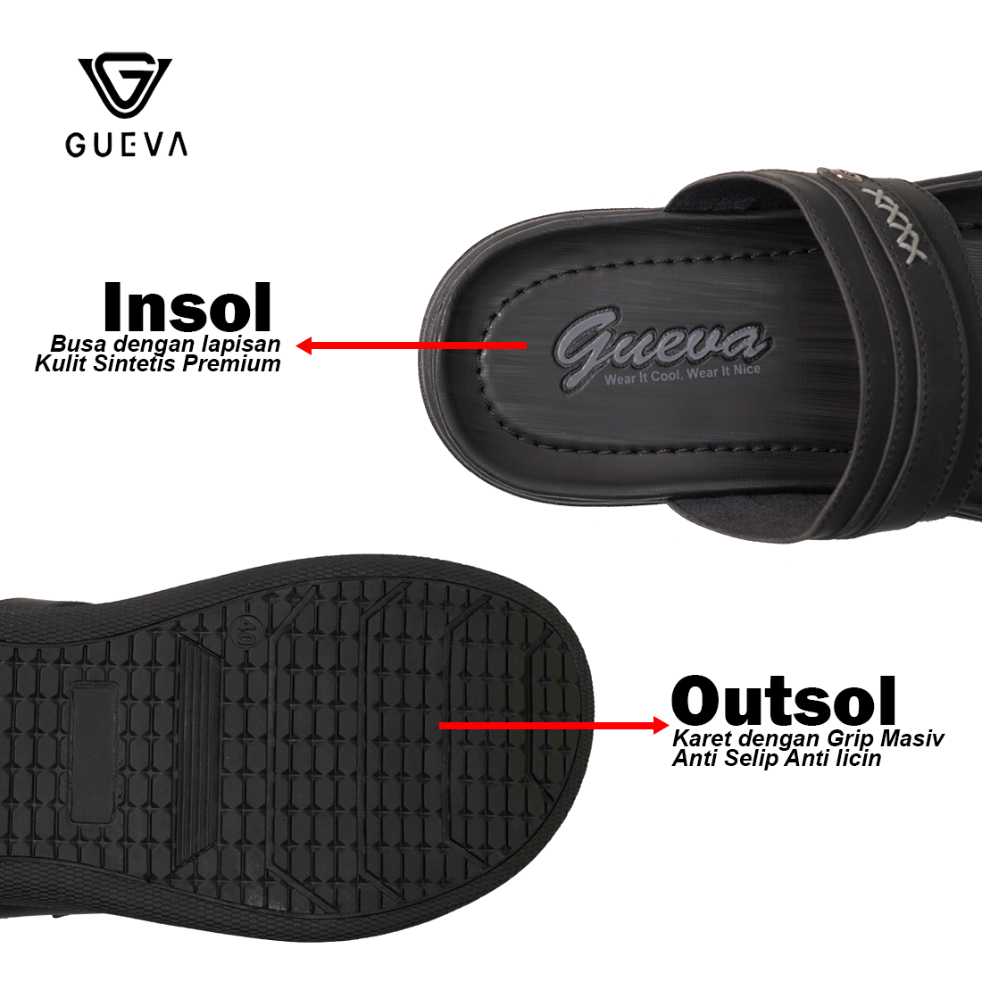 Jual GUEVA Sandal Slop Dua Pria Pajeroo 02 Series Sendal Selop Sol ...