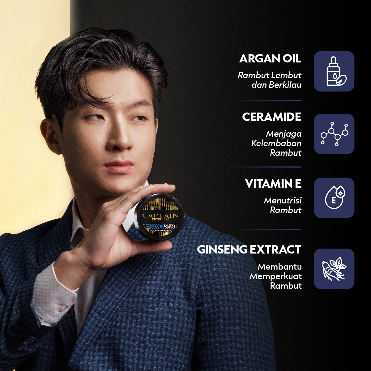 Jual Captain Hairstyling Water Based Pomade 80gr | Shopee Indonesia