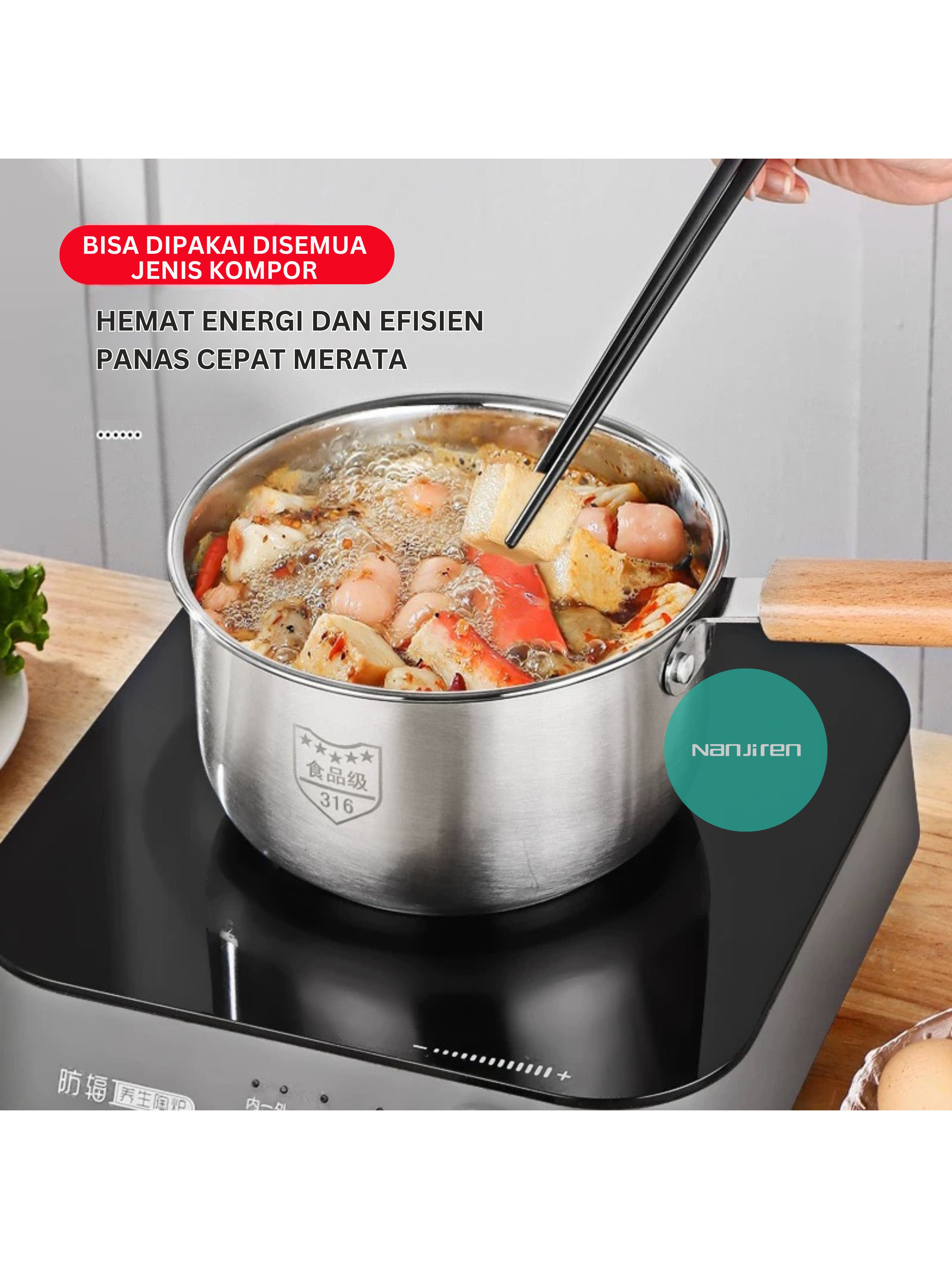 Jual CEO Panci Kukusan Steam Pot Kukus Set 2 Susun 16/18/20/24CM Stainless Steel Tahan Karat ...