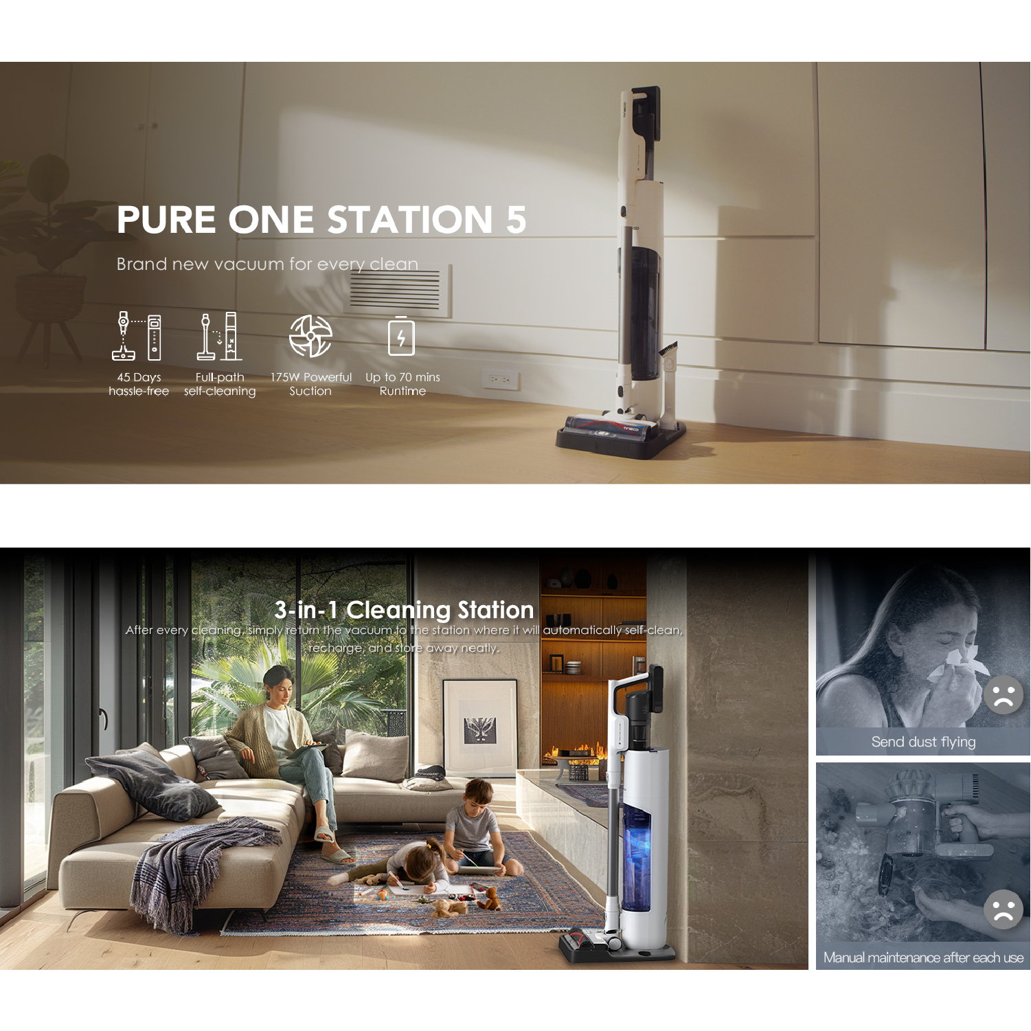 Jual Tineco Pure One Station 5 Cordless Smart Vacuum Stick Handheld ...