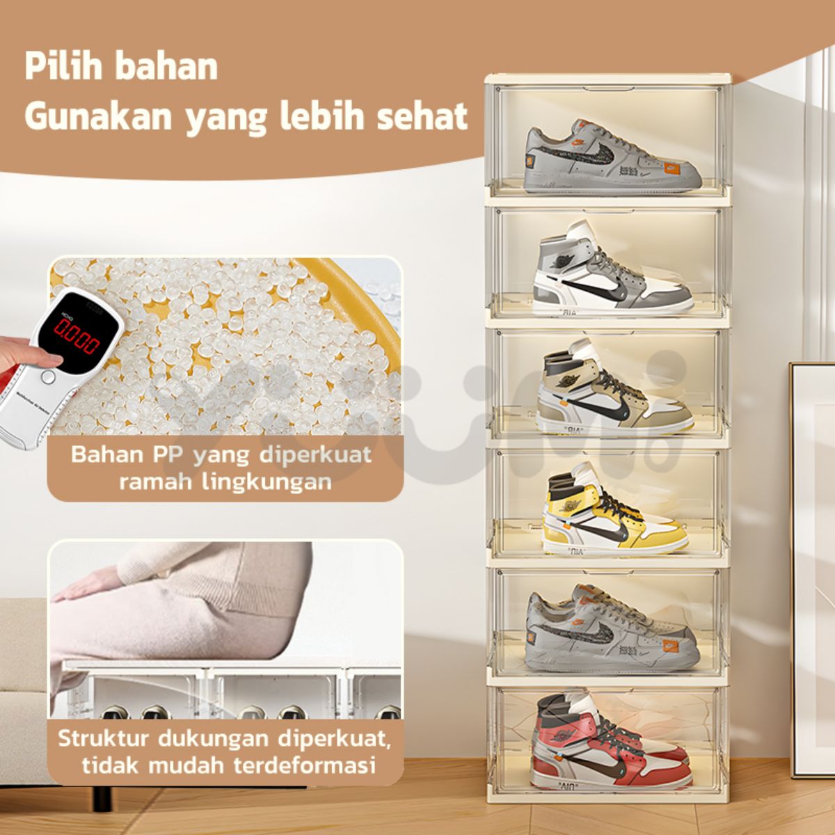 Jual Yuumi Kotak Sepatu Transparan Acrylic Extra Besar - Lipat ...