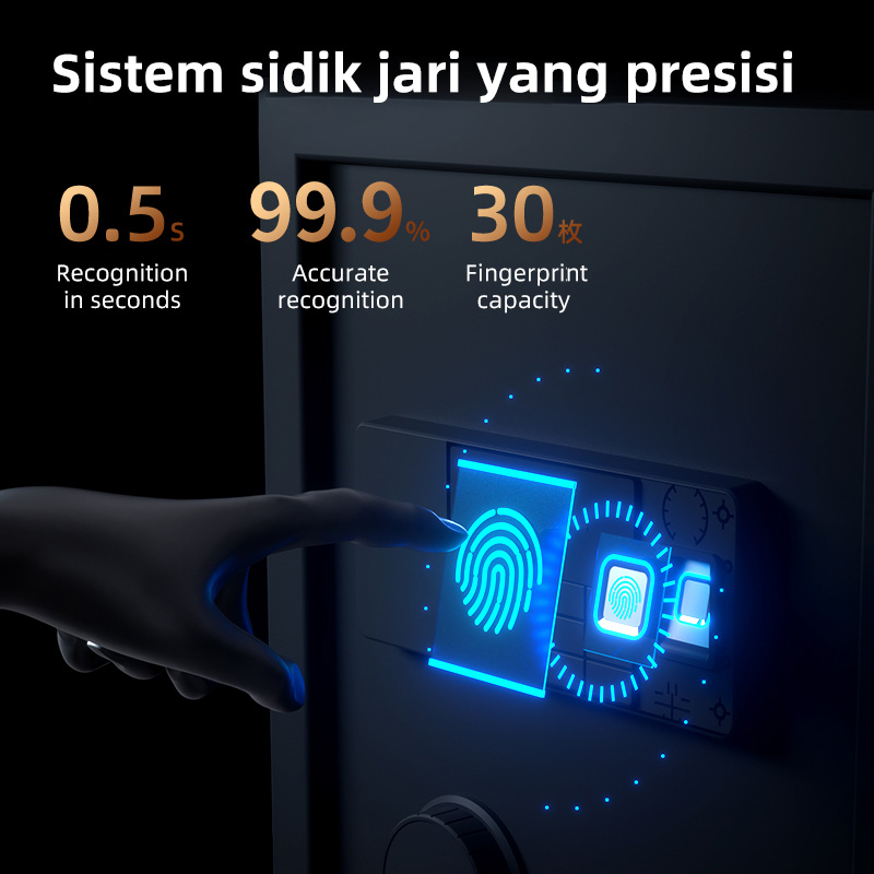 Jual Deli Brankas Besi Digital Fingerprint Safe Box 38x32x60 cm 3 ...