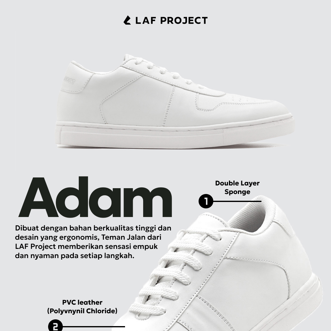 Jual Sepatu Pria Sneakers Putih Polos Casual Original Air Adam LAF ...