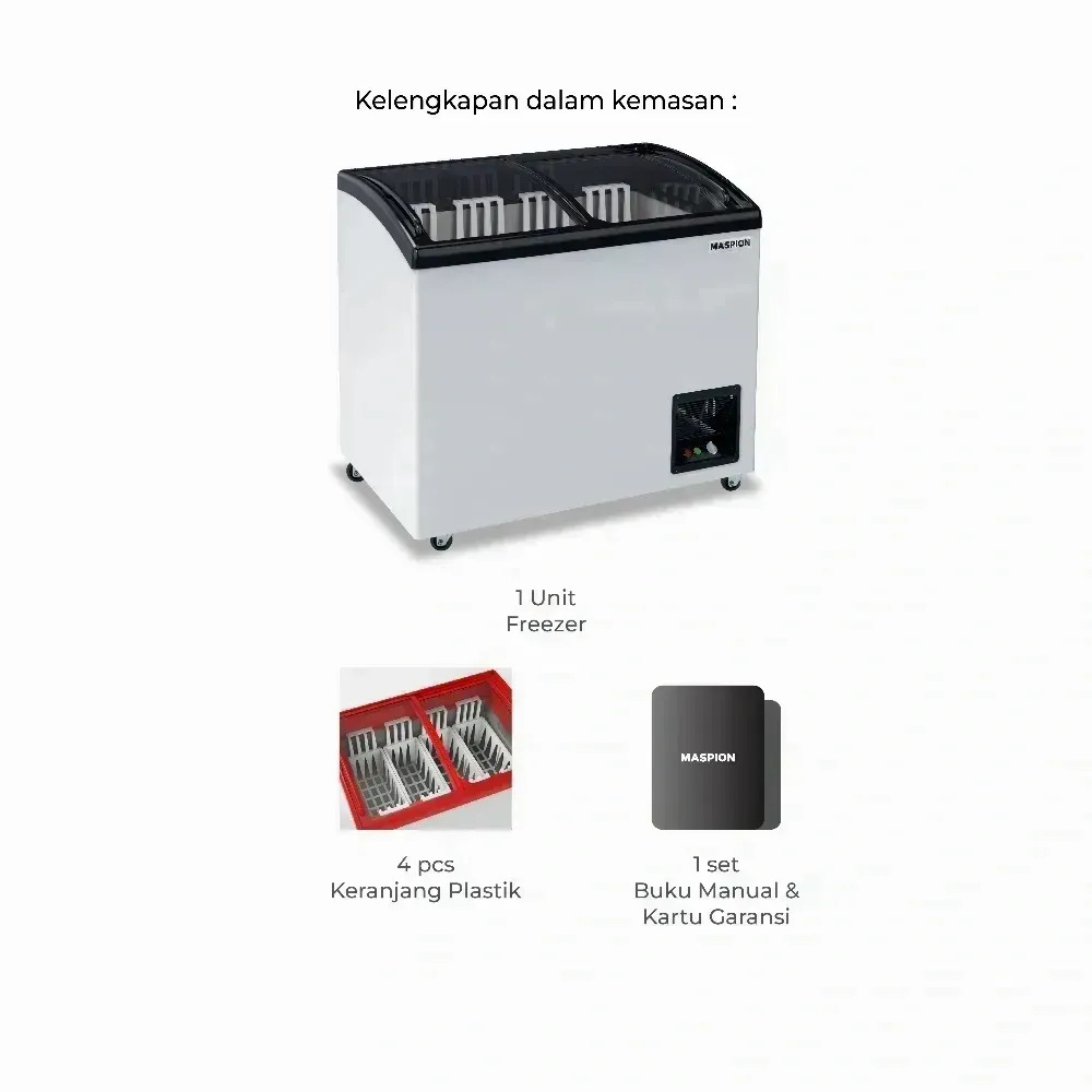 Jual Maspion Chest Freezer Full Keranjang Kapasitas 200/300/400 Liter ...