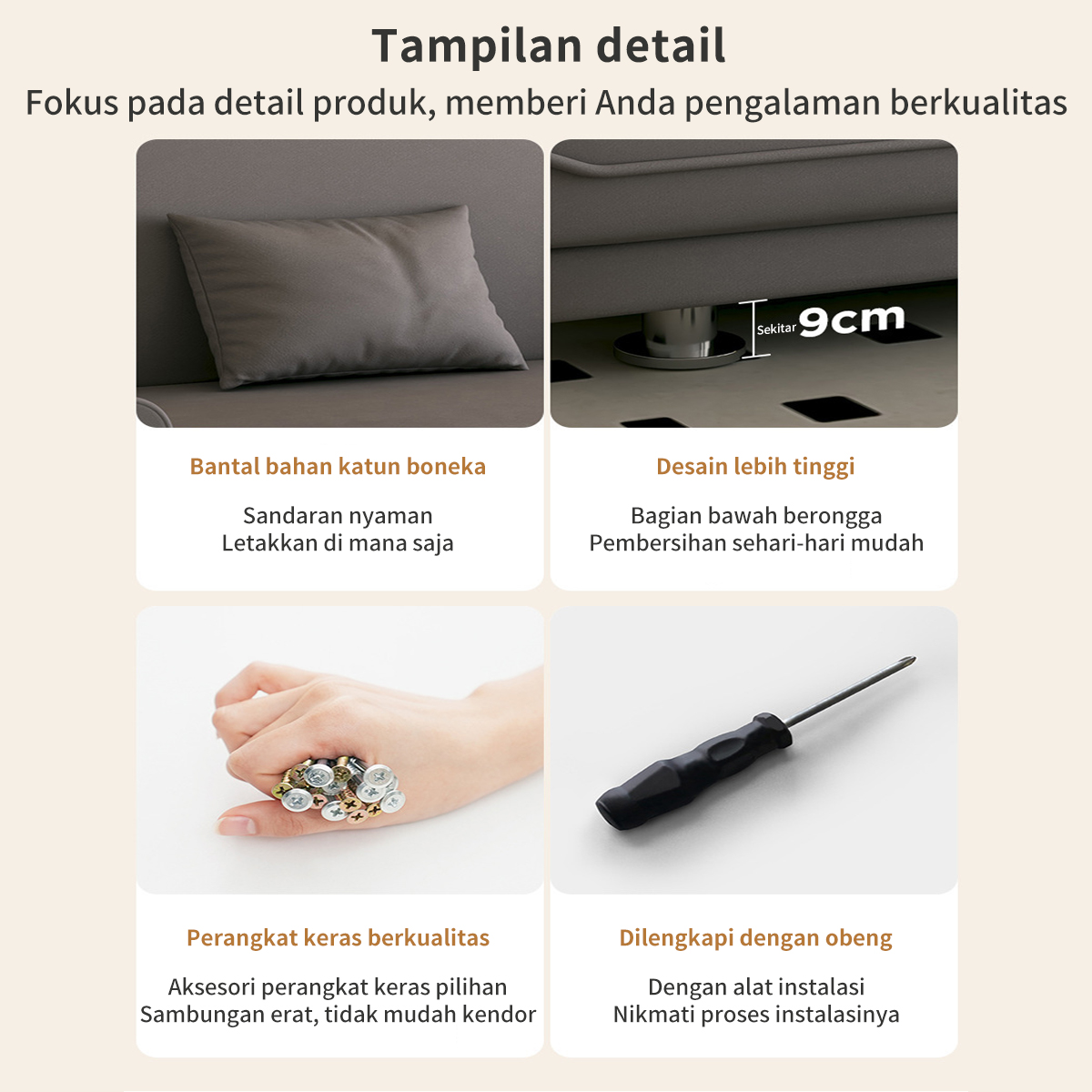 Jual Hidup Mewah 120-180CM Sofa serbaguna Tempat tidur sofa lipat Sofa kain tempat tidur malas ...