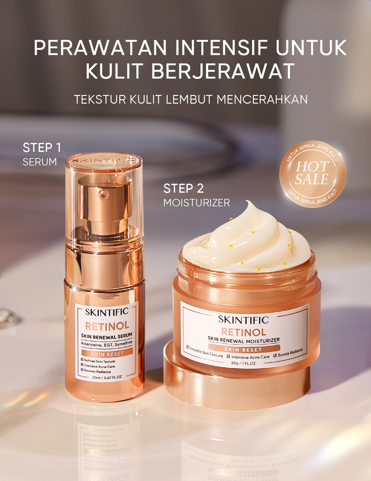 Jual SKINTIFIC - Retinol Skin Renewal Serum 20ml | Retinoid Menyamarkan Menghaluskan Tekstur ...