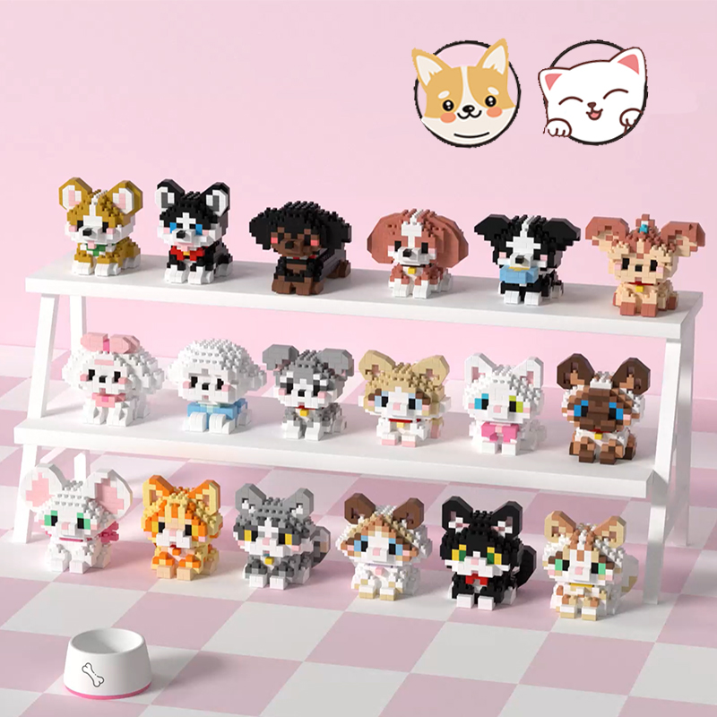 Jual MEKANSM Nano Puzzle Block Hachimi Dog & Cat Block Balok Mini Toys ...