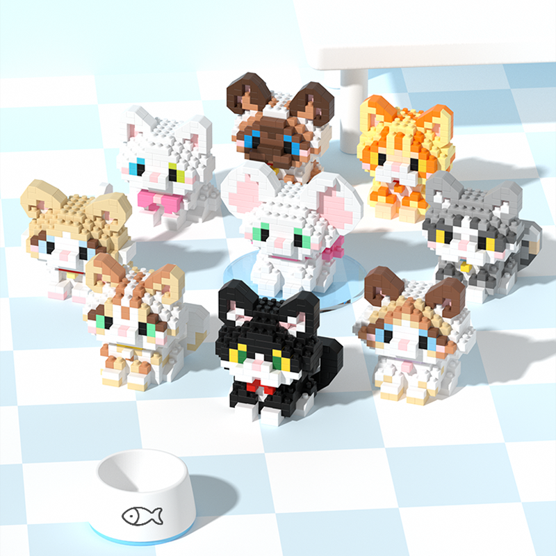 Jual MEKANSM Nano Puzzle Block Hachimi Dog & Cat Block Balok Mini Toys ...